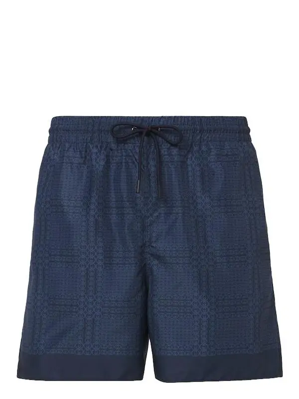 Gucci Interlocking G Poplin Swim Trunks - Blue