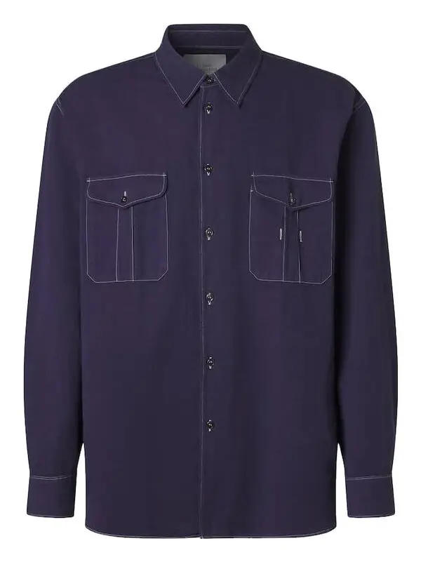 Studio Nicholson Louro Cotton And Linen Shirt - Blue