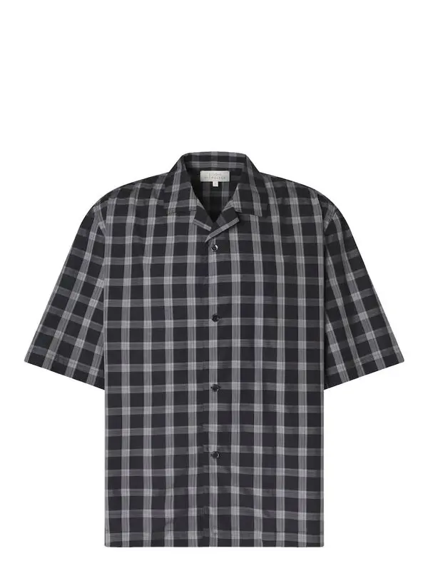 Studio Nicholson Kline Checked Cotton Bowling Shirt - Black