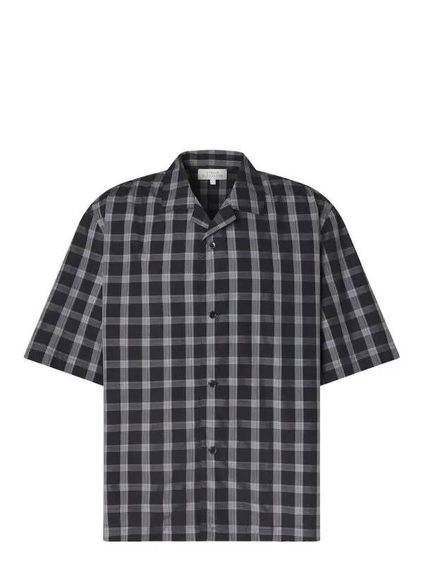 Studio Nicholson Kline Checked Cotton Bowling Shirt - Black