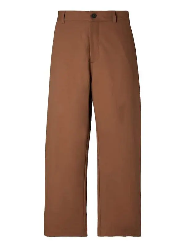 Studio Nicholson Bosworth Wide-leg Cotton Twill Pants - Brown