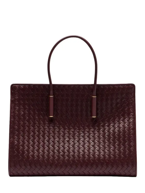 Bottega Veneta Barbara Medium Leather Tote Bag - Burgundy