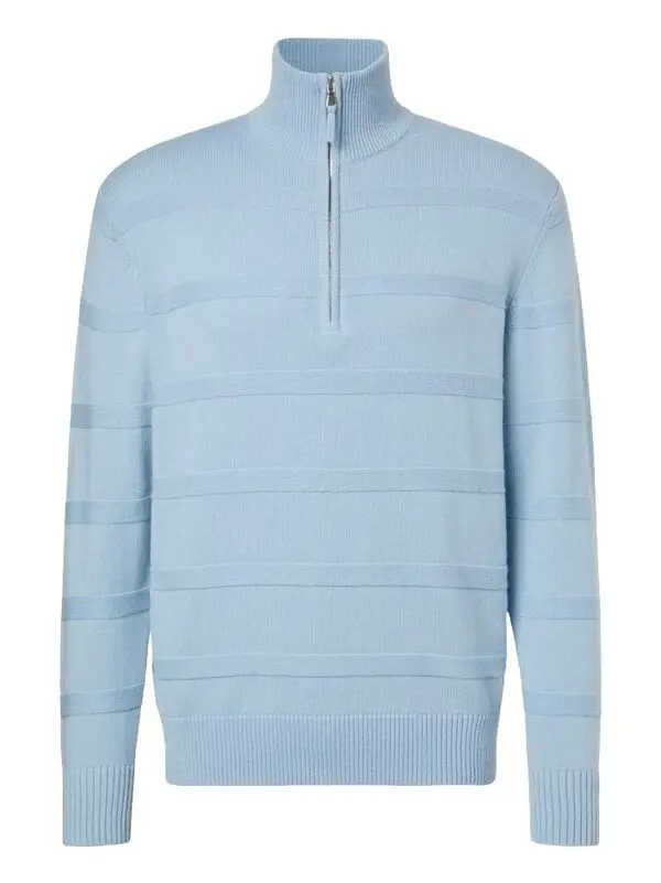 ALLUDE Cotton And Cashmere Turtleneck Sweater - Blue