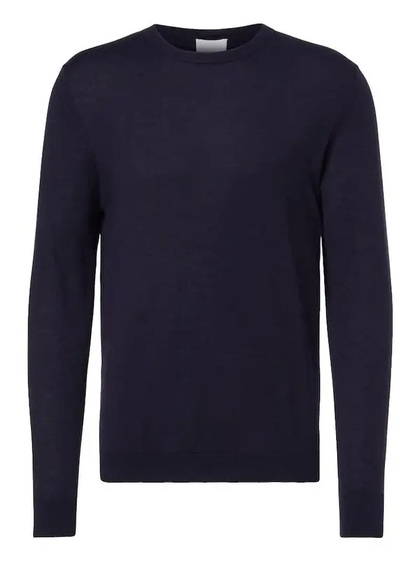 ALLUDE Virgin Wool Crewneck Sweater - Blue