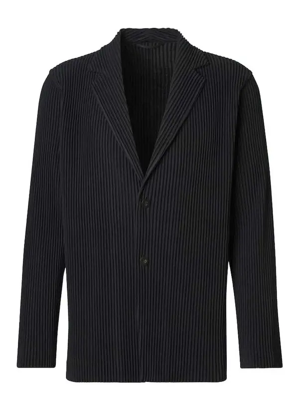 Issey Miyake Homme Plissé Basics Pleated Blazer - Black