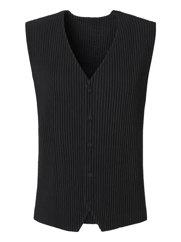Issey Miyake Homme Plissé Basics Pleated Vest - Black