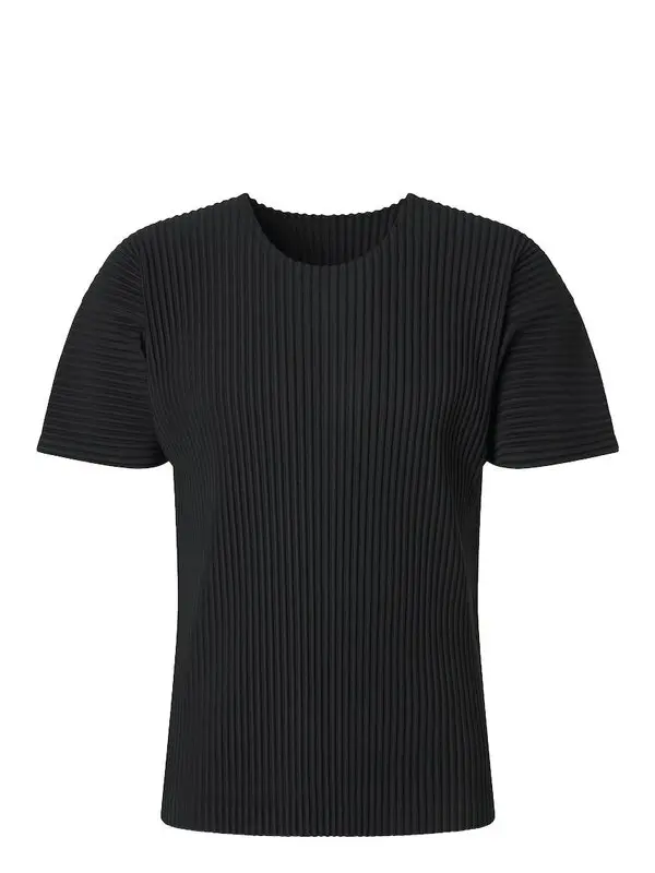 Issey Miyake Homme Plissé Basics Pleated T-shirt - Black
