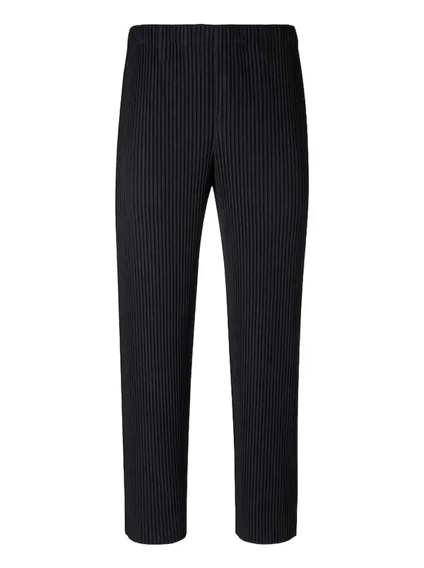 Issey Miyake Homme Plissé Basics Pleated Straight Pants - Black