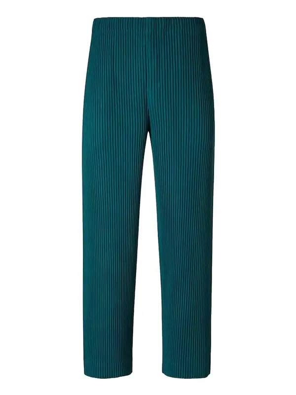 Issey Miyake Homme Plissé Color Pleats Straight Pants - Green