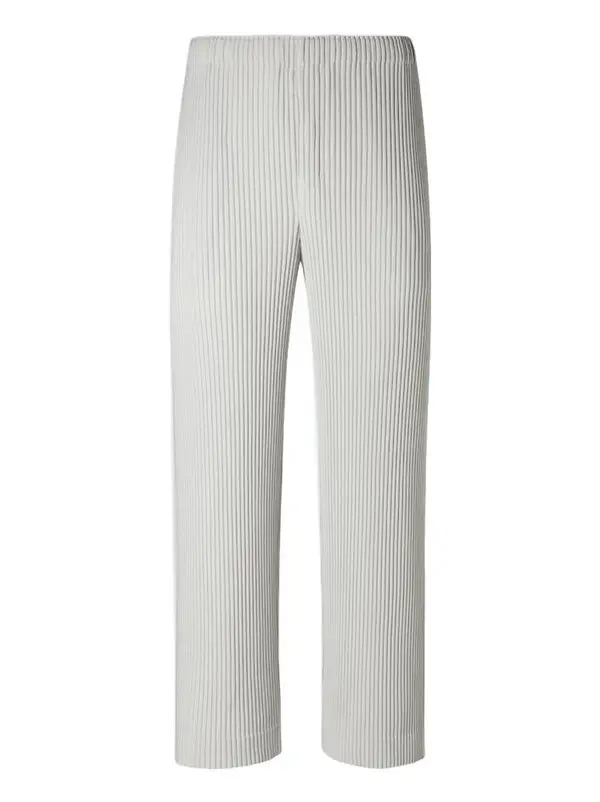 Issey Miyake Homme Plissé Pleated Straight Leg Trousers - Grey