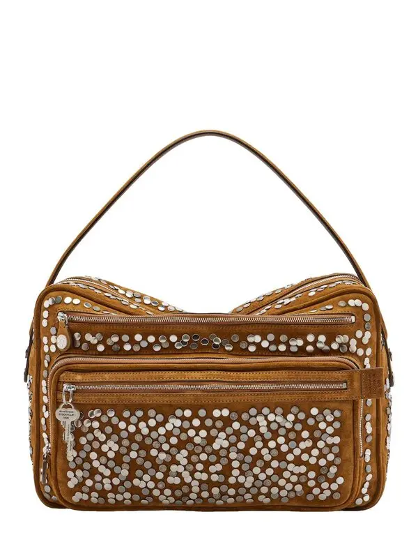 Acne Studios Large Suede Camera Shoulder Bag - Brown