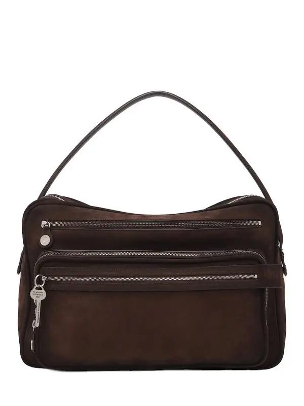Acne Studios Large Suede Camera Shoulder Bag - Brown