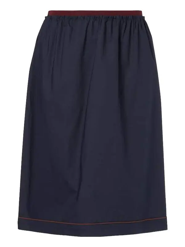 Plan C Cotton Midi Skirt - Blue