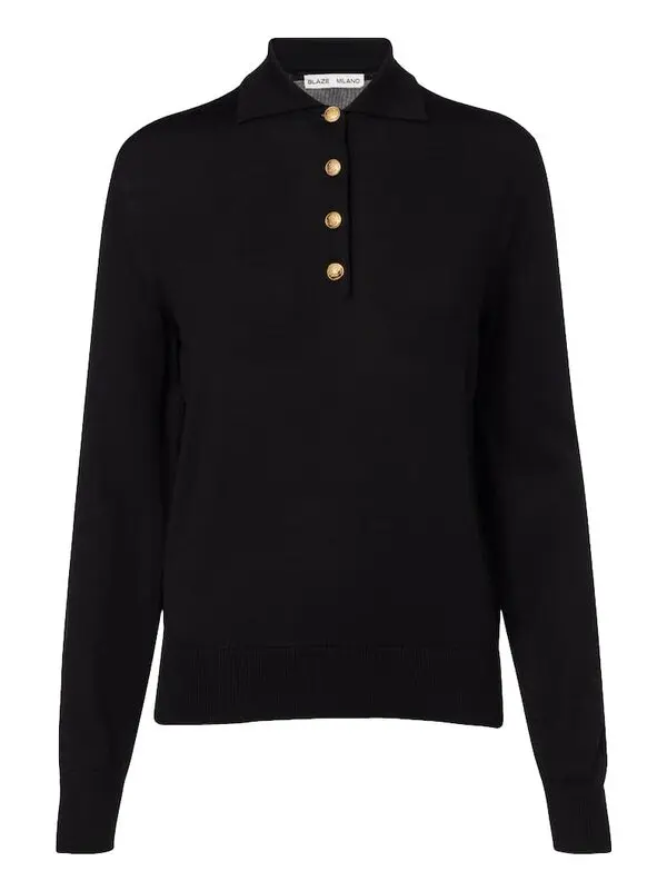 BLAZÉ MILANO Alegria Polo Sweater - Black