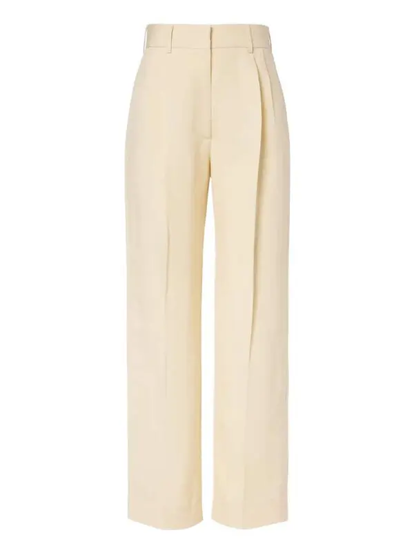 BLAZÉ MILANO Fox Linen And Silk Straight Pants - Beige