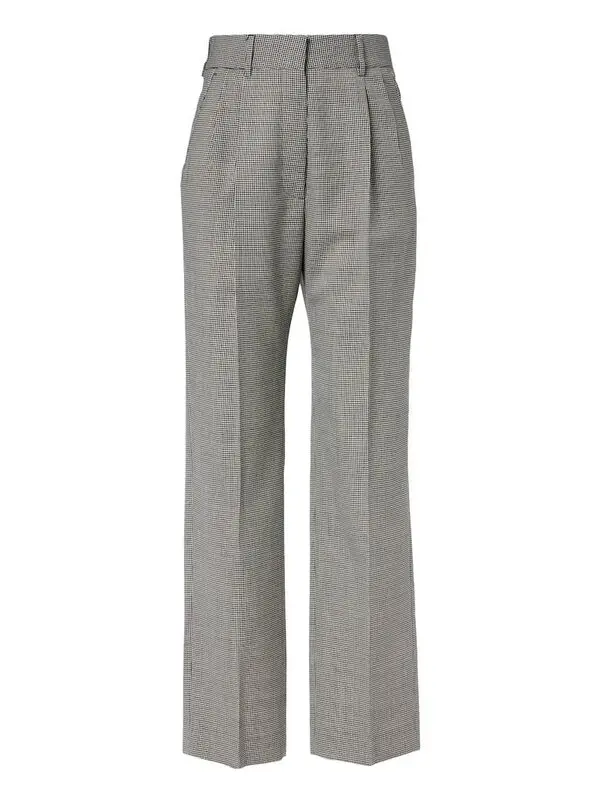 BLAZÉ MILANO Fox Houndstooth Straight Pants - Black