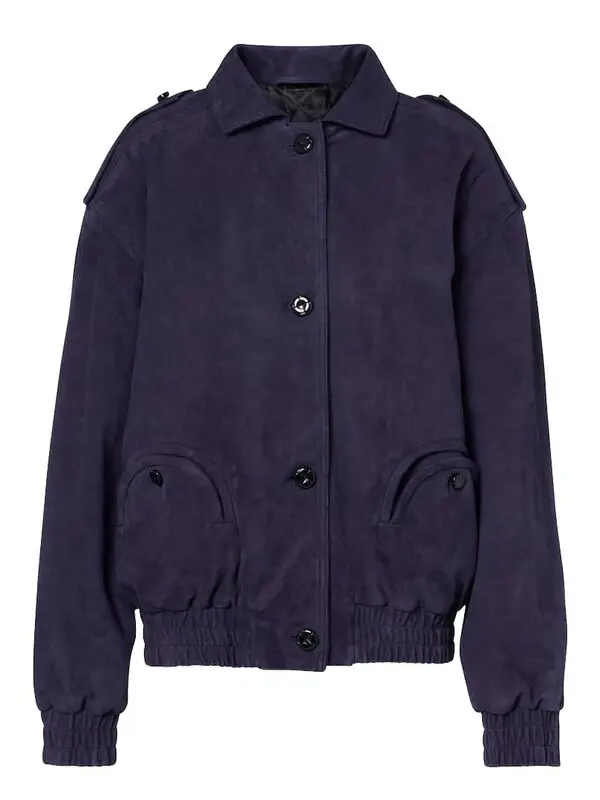 BLAZÉ MILANO Viva Charlie Suede Bomber Jacket - Blue