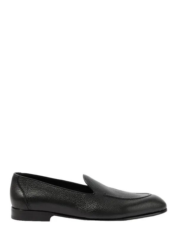Brioni Appia Leather Loafers - Black