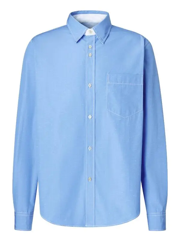 WALES BONNER Atlantic Cotton Shirt - Blue