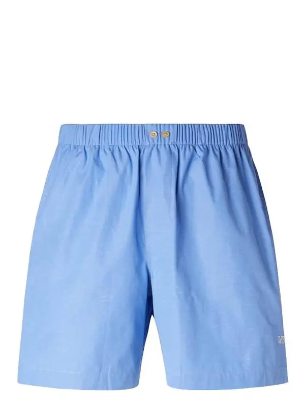 WALES BONNER Sunday Cotton Shorts - Blue