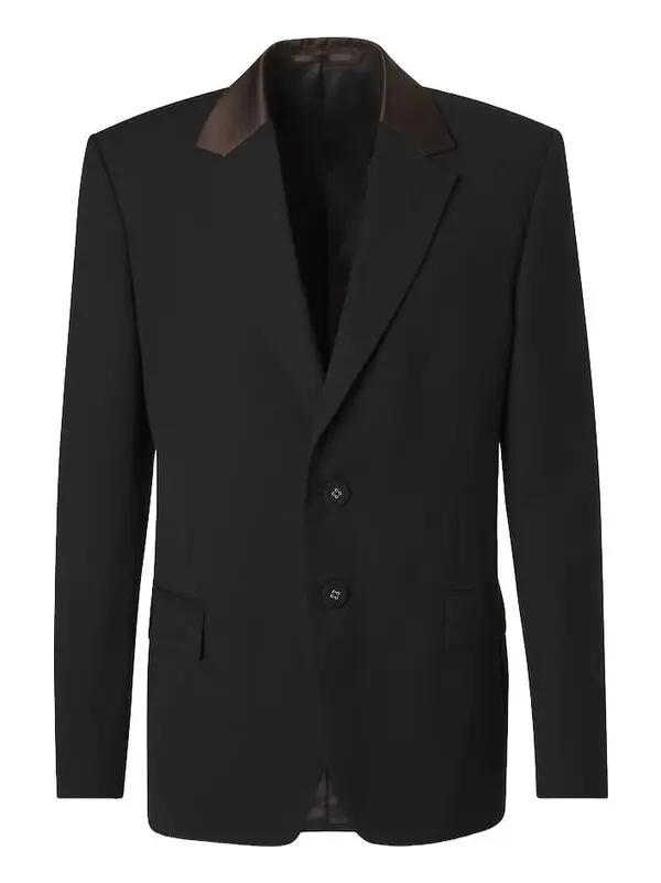 WALES BONNER Alto Satin-trimmed Virgin Wool Blazer - Black