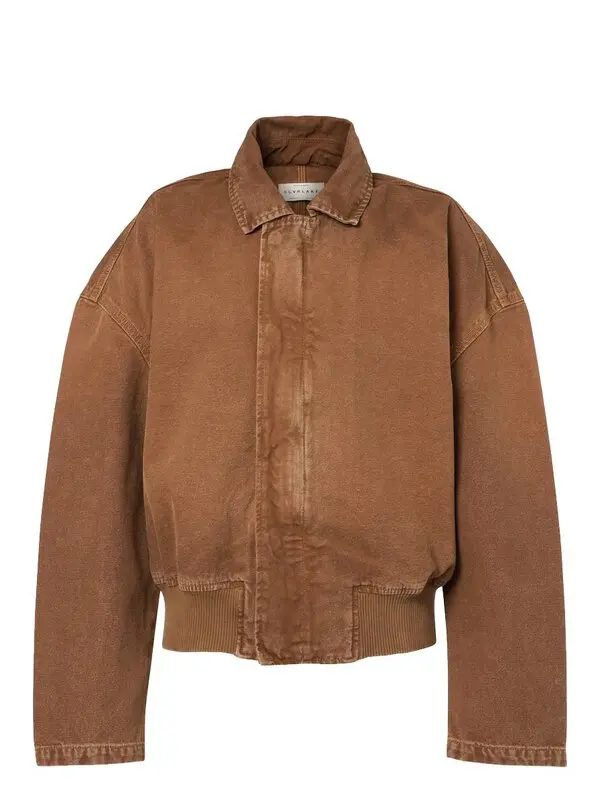 SLVRLAKE Harlem Cotton Canvas Bomber Jacket - Brown