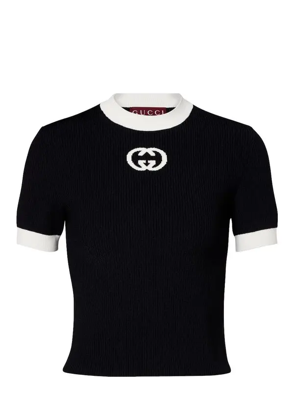 Gucci Gg Knitted Top - Black