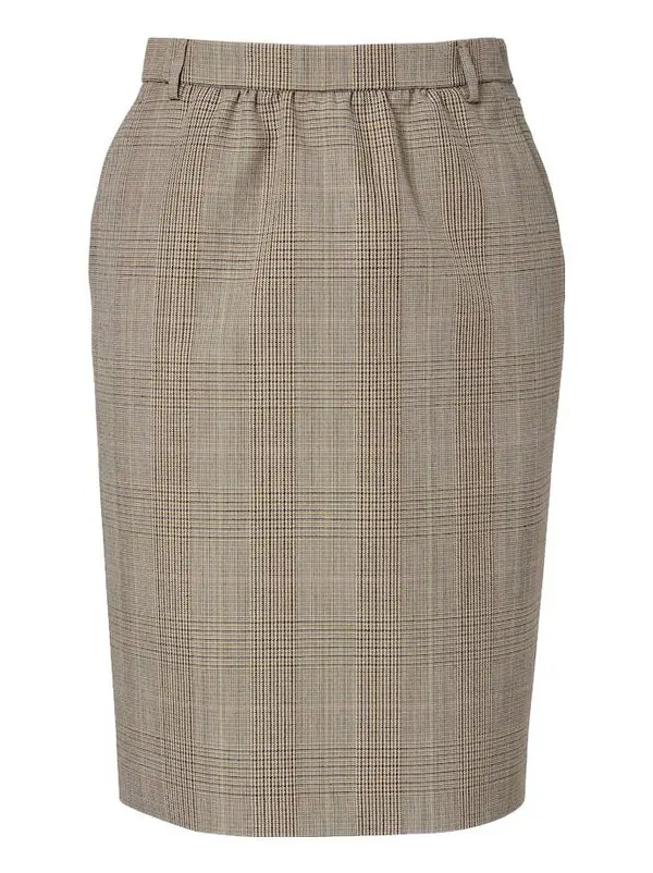 Gucci Prince Of Wales Check Wool Pencil Skirt - Beige