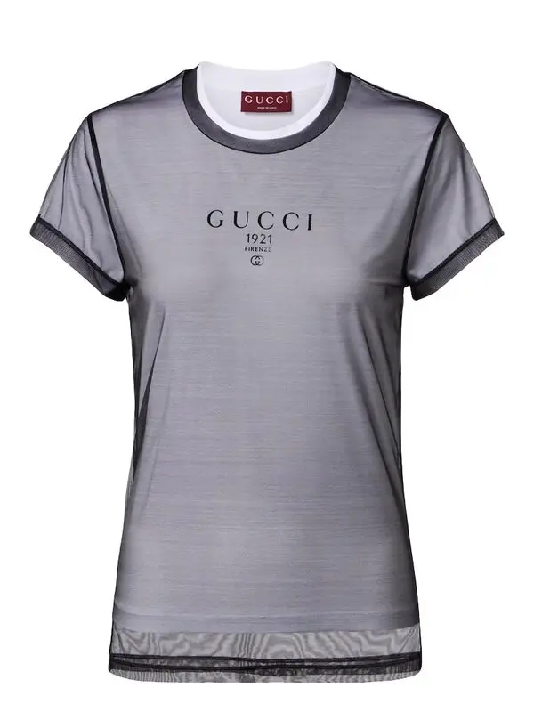 Gucci Layered Cotton-blend Jersey T-shirt - Black