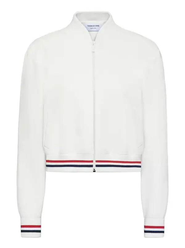 Thom Browne Stripe-detail Bomber Jacket - White