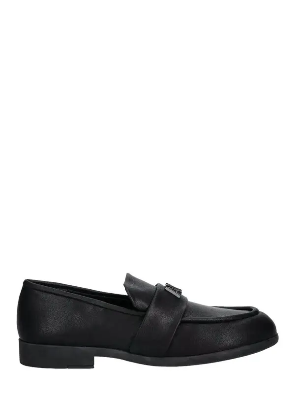 Armani Exchange Logo Strap Loafers - Black