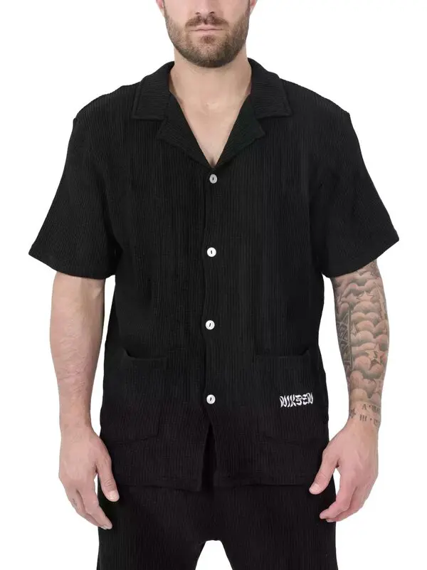 NIKBEN Short-sleeve Textured Shirt - Black