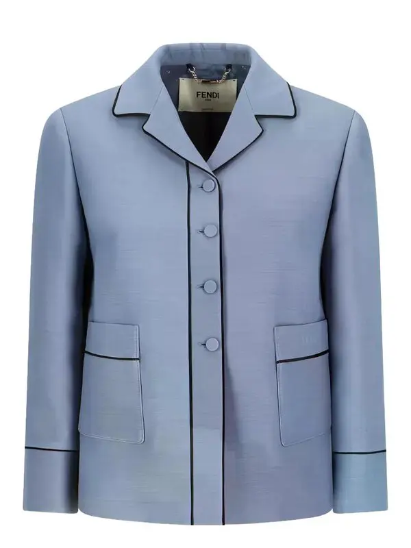 Fendi Piped Blouson Jacket - Blue