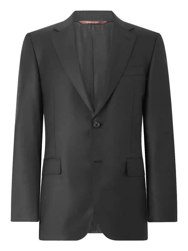 Canali Super 150s Wool Suit Jacket - Black