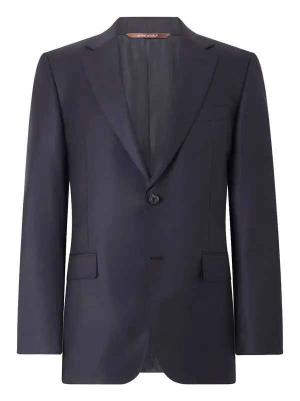 Canali Super 150s Wool Suit Jacket - Blue
