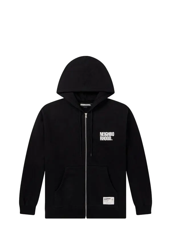 NEIGHBORHOOD Logo-print Cotton-jersey Hoodie - Black