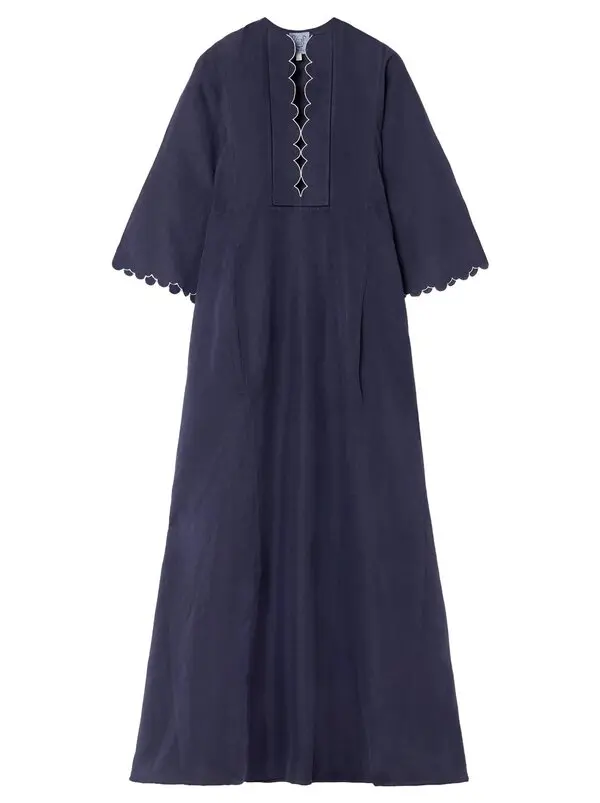 Thierry Colson Rachel Embroidered Maxi Dress - Blue