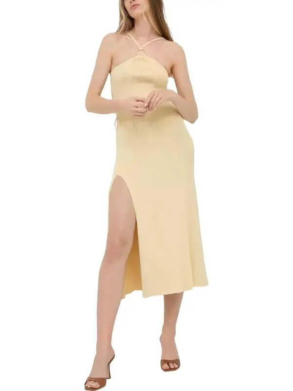 For Love & Lemons Ring Cut-out Midi Dress - Neutrals
