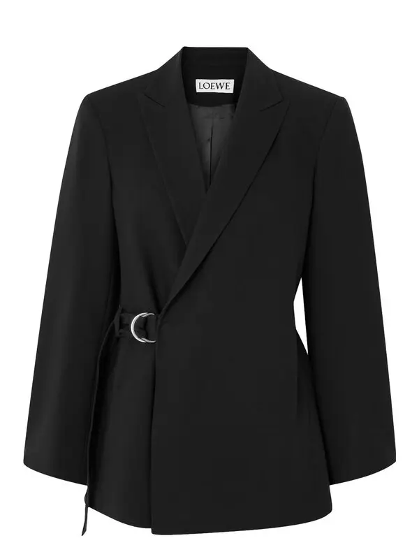 Loewe Belted Wool Blazer - Black