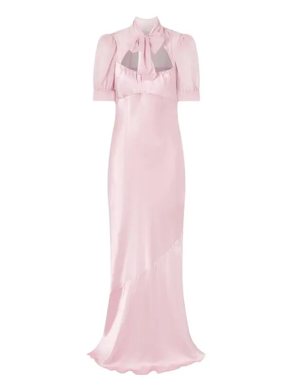 Alessandra Rich Silk-satin And Georgette Gown - Pink