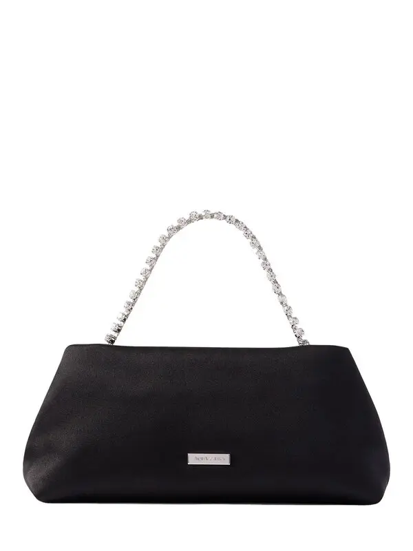 AQUAZZURA Embellished Satin Mini Tote - Black