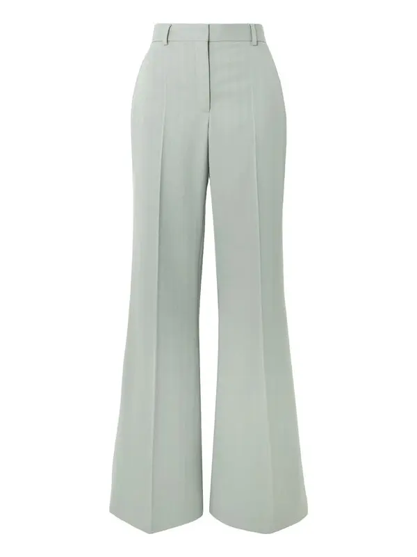 Stella McCartney Striped Wool-jacquard Flared Trousers - Gray