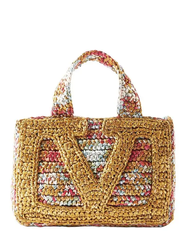 Valentino Garavani Viva Superstar Small Raffia Shoulder Bag - Multi