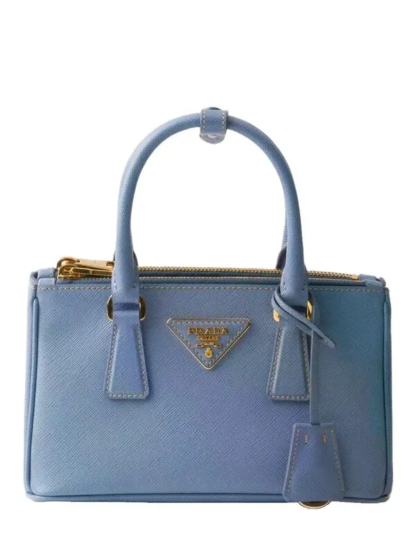 Prada Mini Galleria Saffiano Leather Tote Bag - Blue