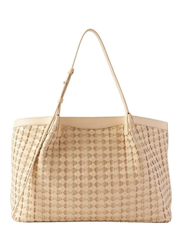 SERAPIAN Secret Large Woven Leather Tote - Neutrals