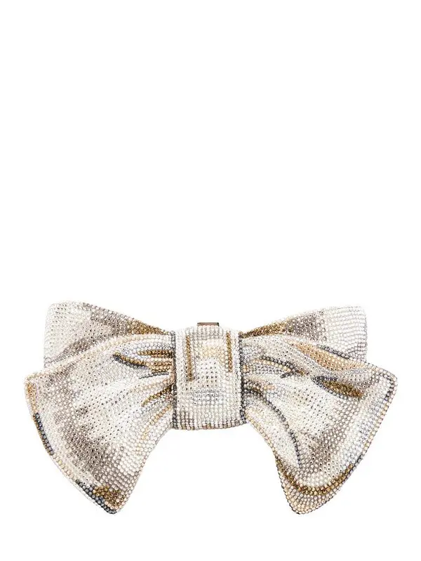 Judith Leiber Bow Just For You Crystal Clutch - Silver