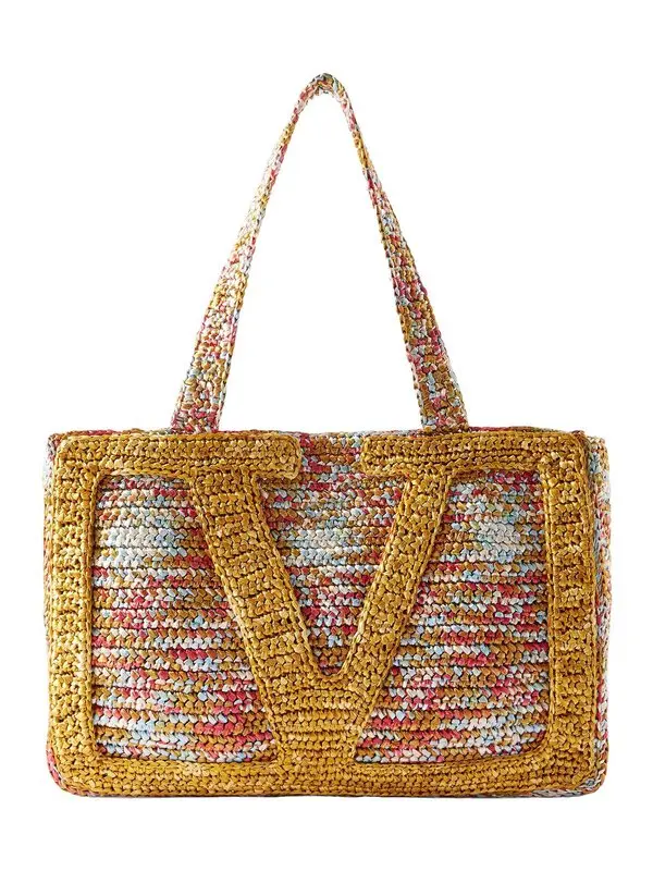 Valentino Garavani Viva Superstar Raffia Tote - Multi