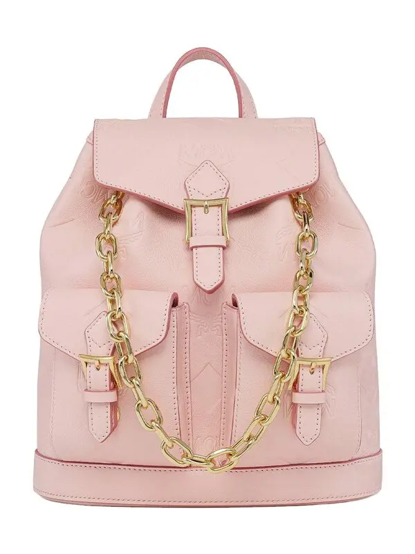 Mcm Aren Drawstring Backpack - Lotus Pink