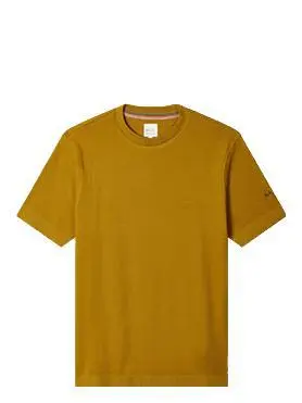 Paul Smith Mustard Cotton T-shirt With Integrated Rib Detail - Brown