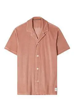 Paul Smith Towelling Short Sleeve Shirt - Orange